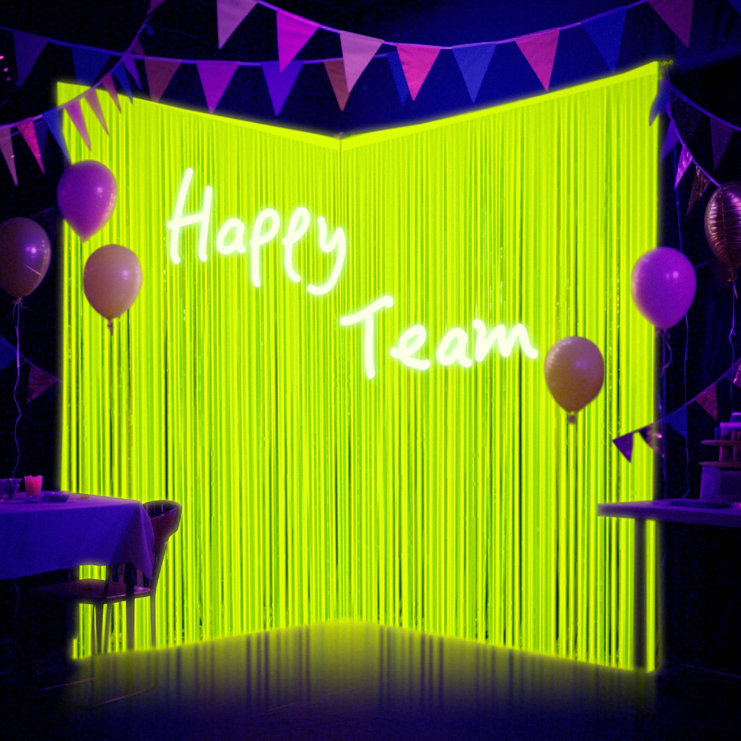 3 Pack Neon CORNET Party Decoration 9.9X 6.6 ft Macaron Yellow Neon ...