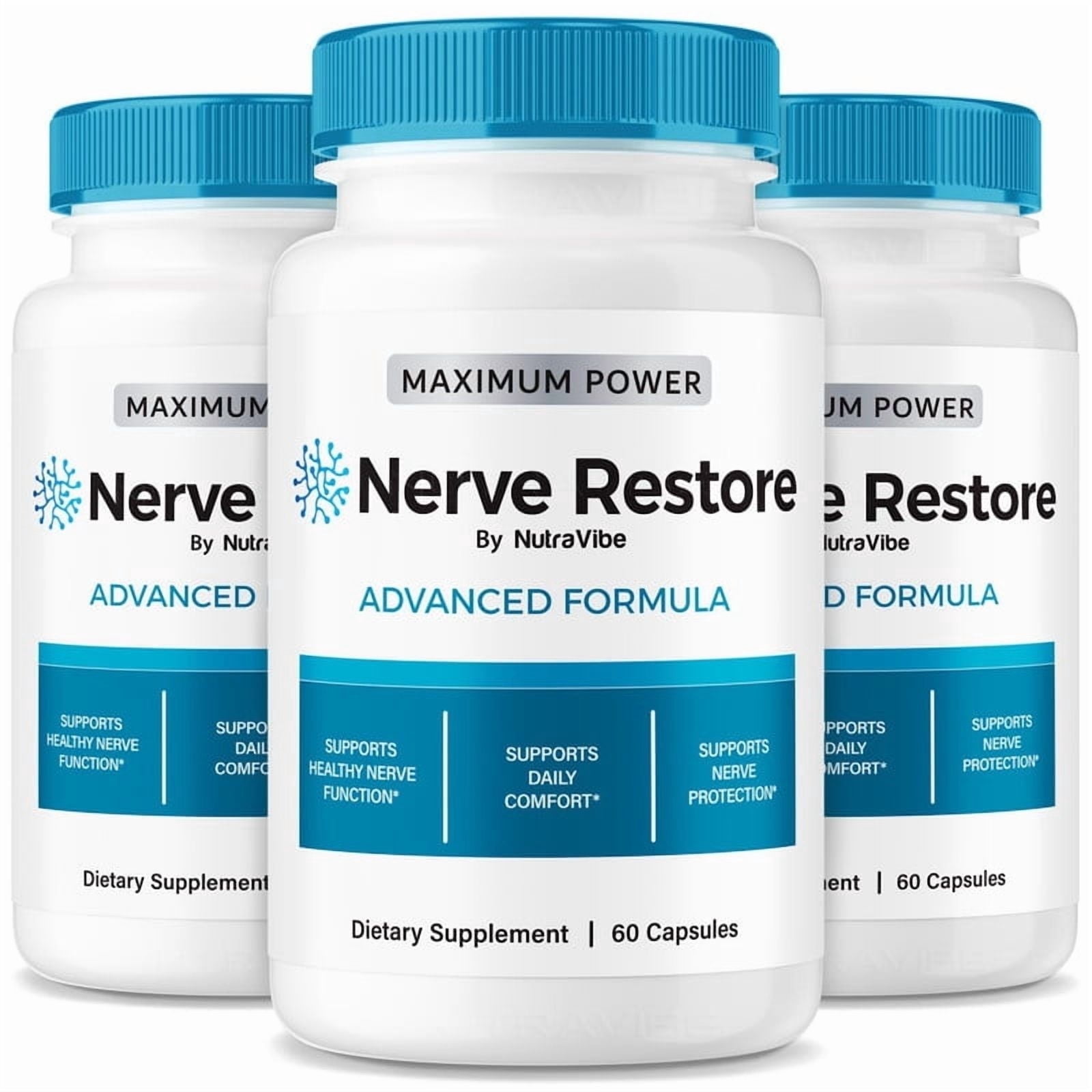 (3 Pack) Nerve Restore – Natural Daily Support Blend for Nerves, Memory ...
