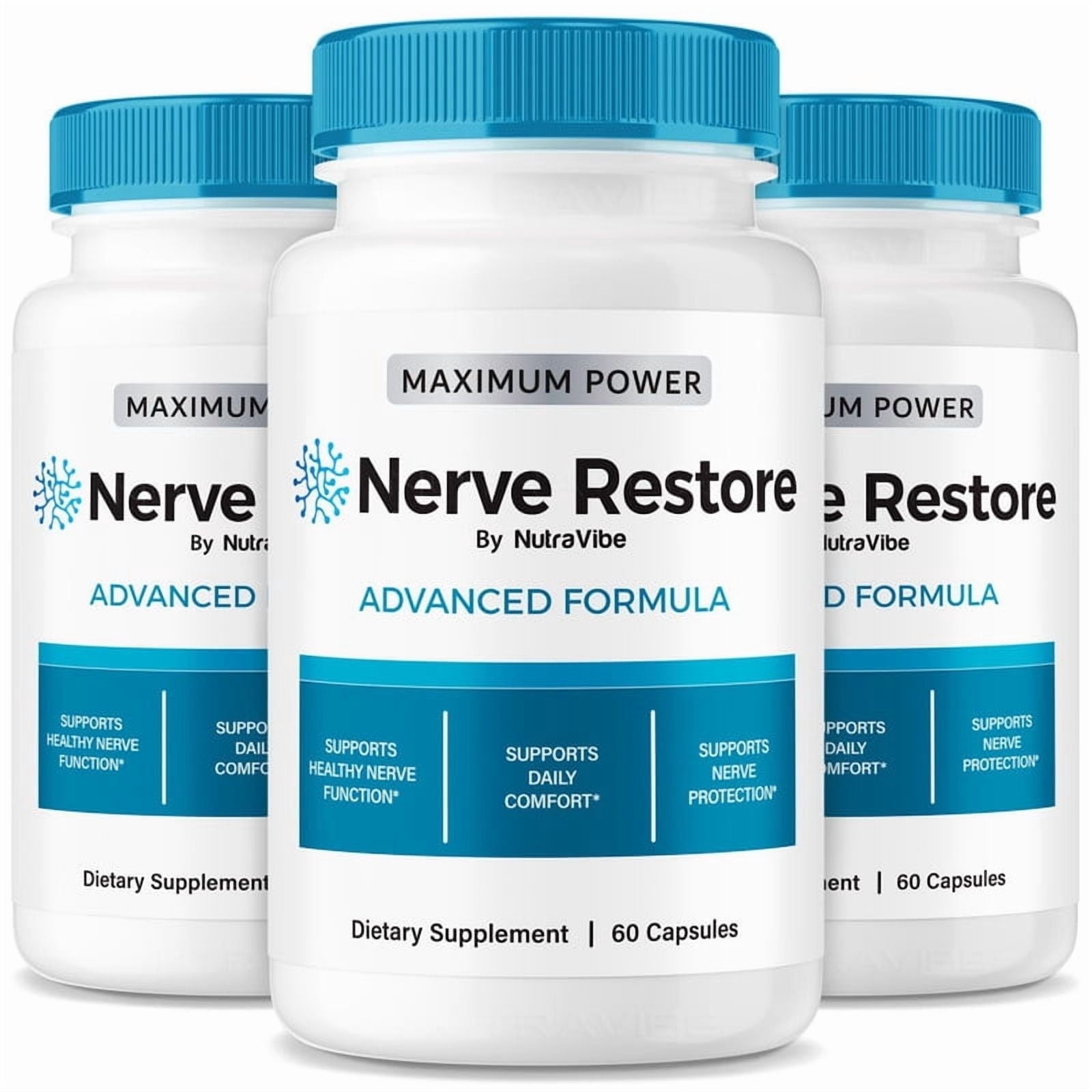 (3 Pack) Nerve Restore – Natural Daily Support Blend for Nerves, Memory ...