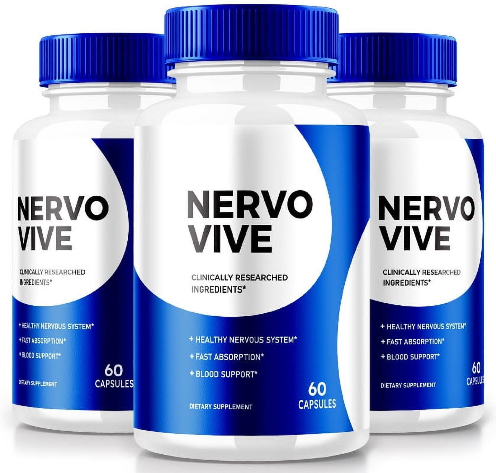 (3 Pack) NervoVive Capsules, Nervo Vive Nerve Health Support Pills, All ...