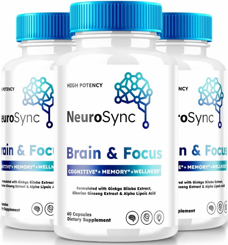 (3 Pack) NeuroSync Brain and Focus Capsules, Neuro Sync Advanced ...