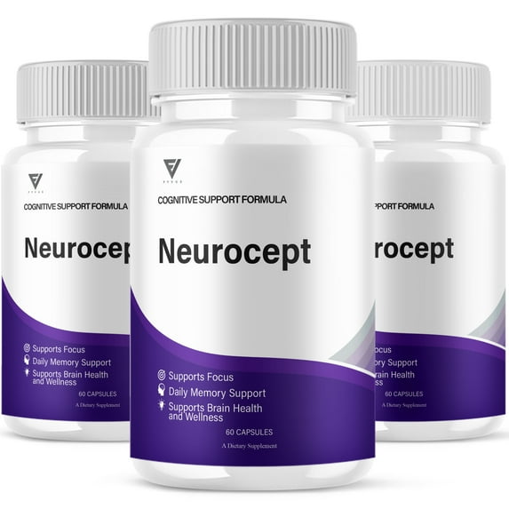 (3 Pack) Neurocept Brain Supplement Neuro Cept Premium Memory Capsules ...