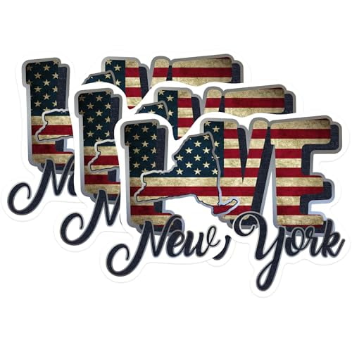 (3 Pack) New York Decals - Love New York - American Flag Decal - 3 ...