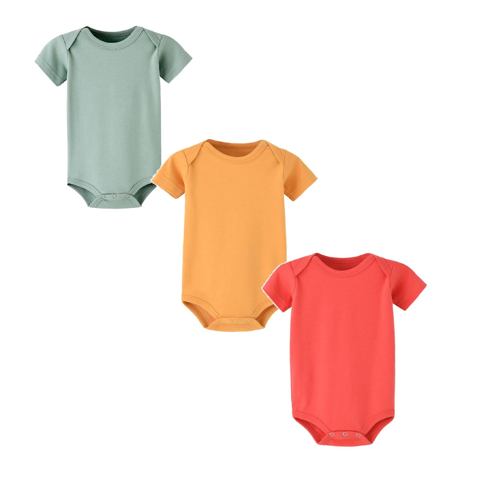 3-Pack Bodysuit Pajamas Romper Jumpsuit Comfortable Short Sleeve ...