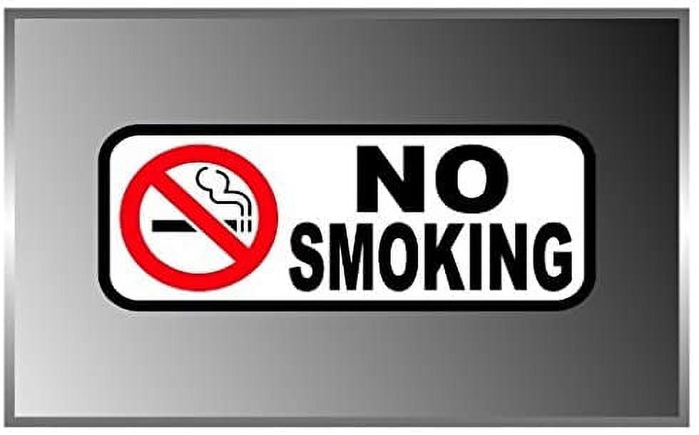 3 Pack - No Smoking Sign Smoking Prohibited Warning with Text Vinyl ...