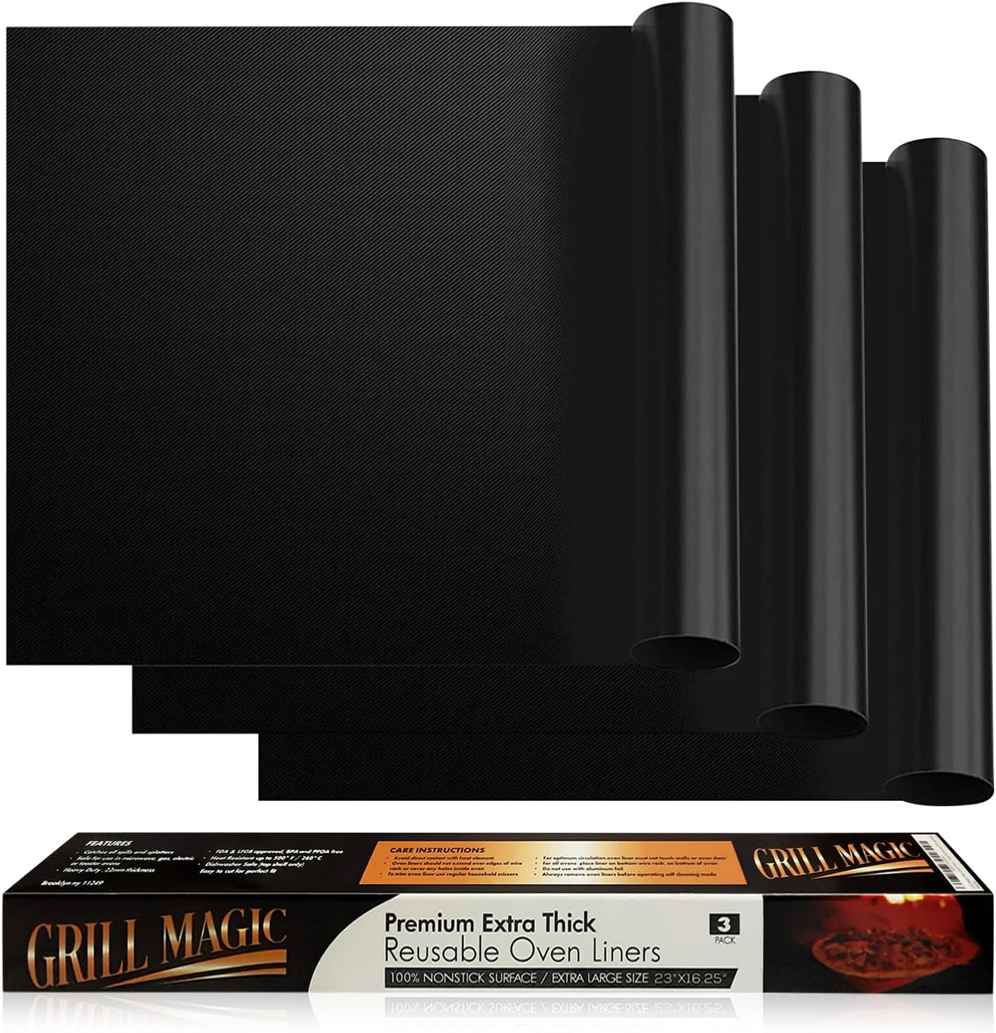 3 Pack Non-Stick Heavy Duty Oven Liners Set for Bottom of Electric Oven ...