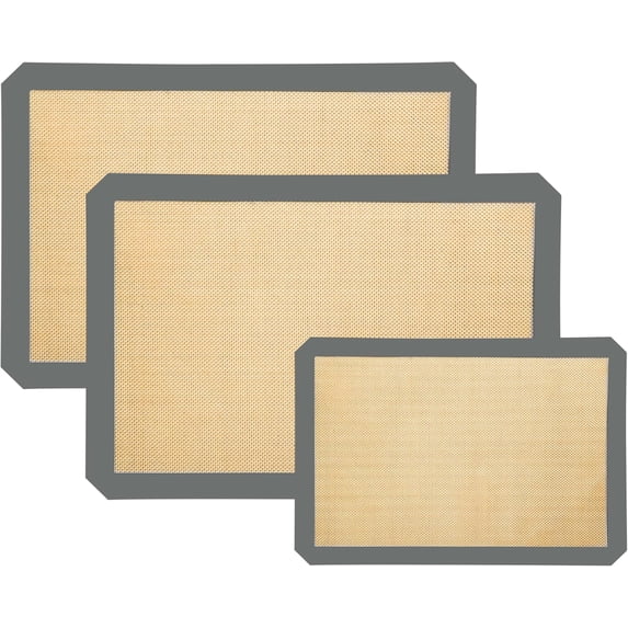 3-Pack Non-Stick Silicone Baking Mat, Food Safe Silicone Mats for ...
