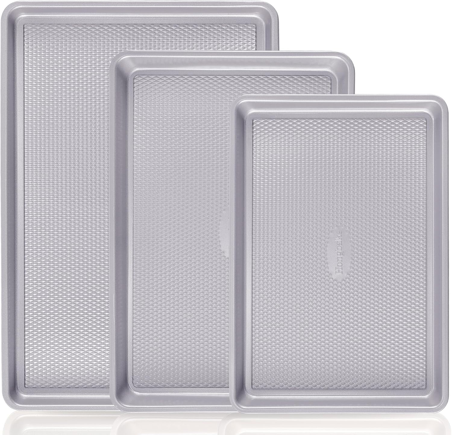 3 Pack Nonstick Ceramic Baking Sheet Pan Set for Oven, Non-Toxic Half ...