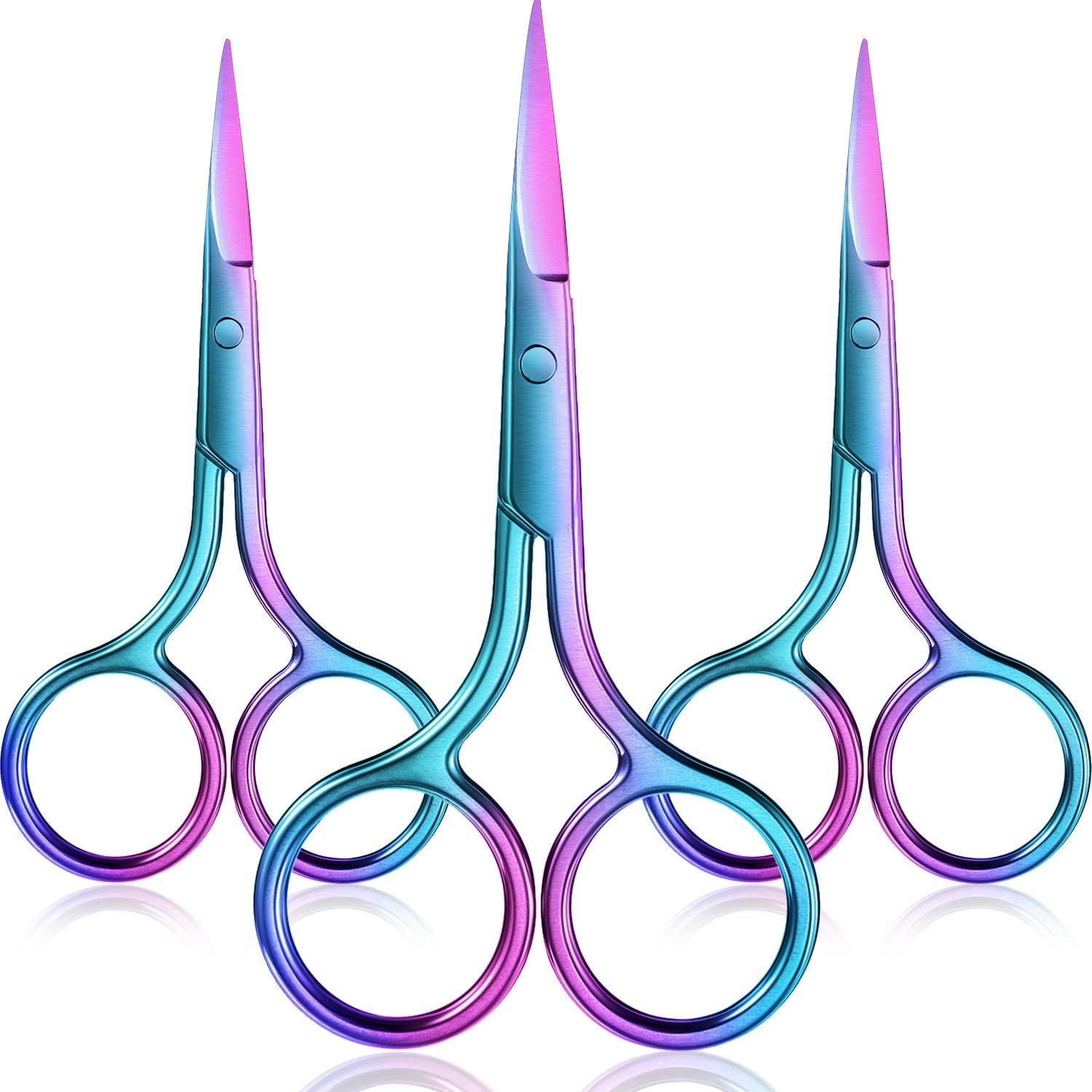 3 Pack Nose Hair Scissors Facial Hair Scissors Small Scissors Stainless ...