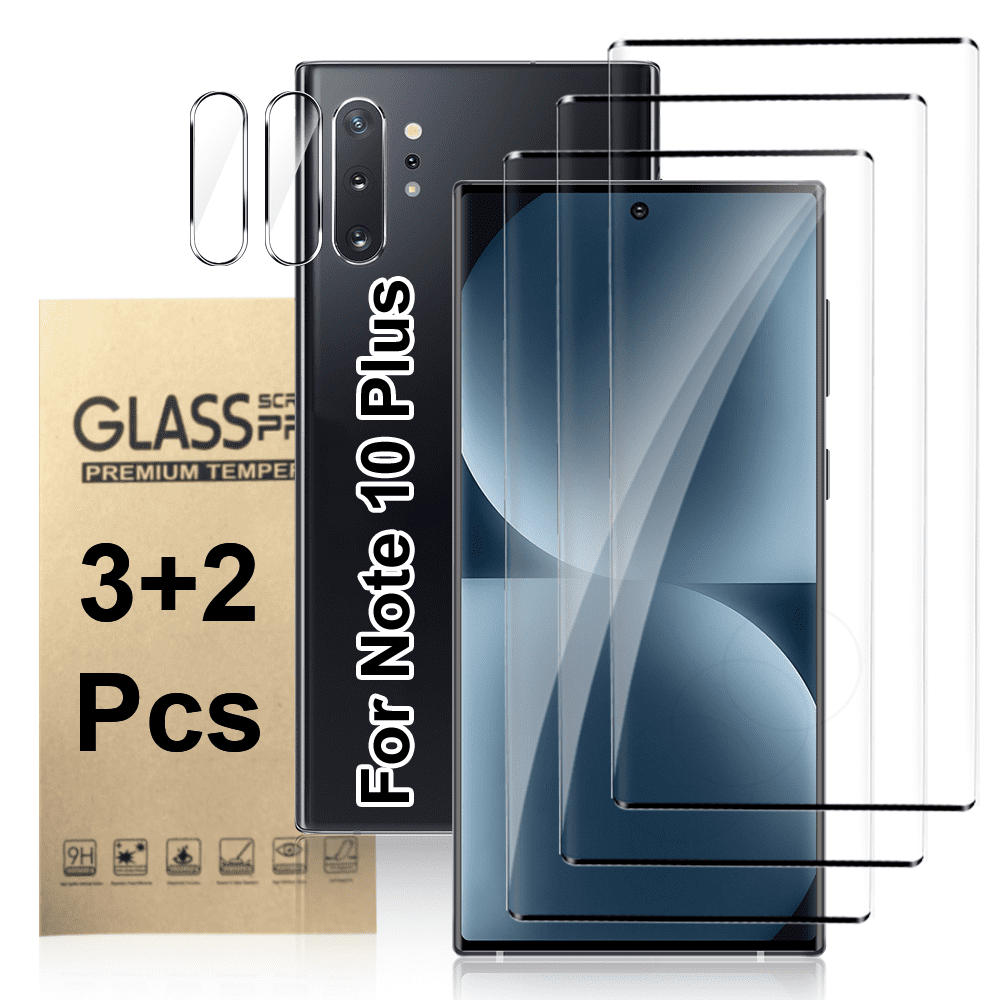3 Pack For Note 10 Plus Screen Protector, With 2 Pack Camera Lens ...
