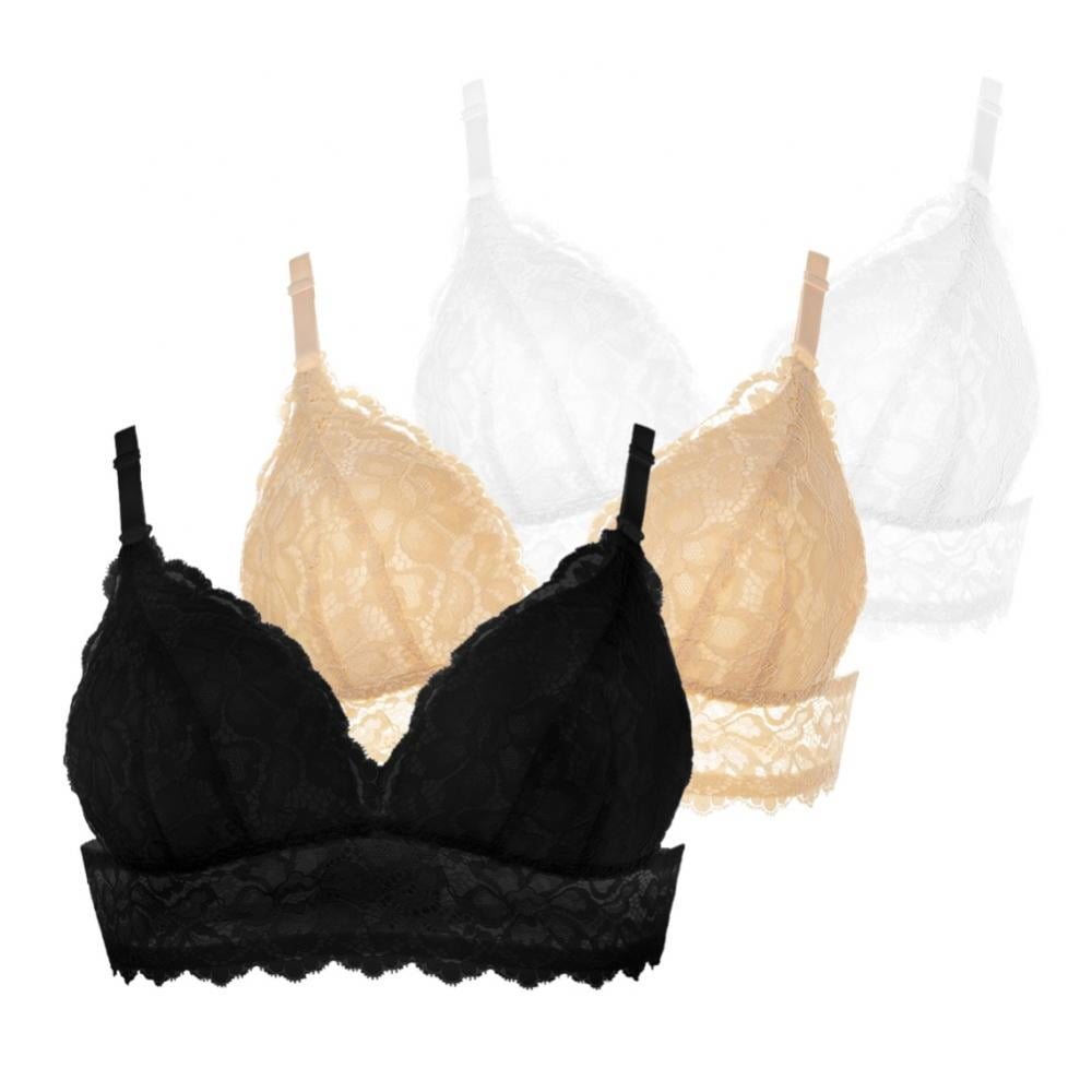 3 Pack Nursing Bra for Breastfeeding Maternity Bras Push Up Floral Lace ...