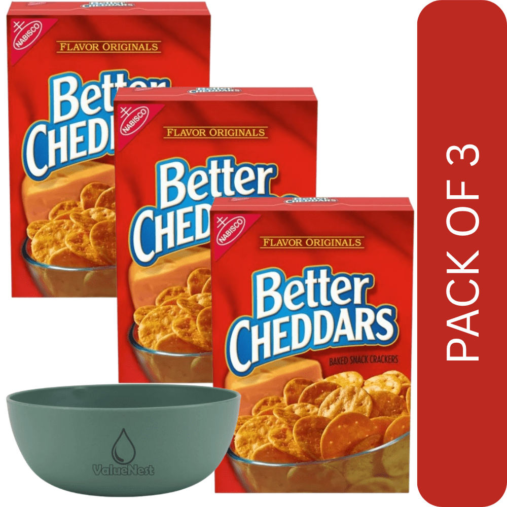 3 Pack Of Better Cheddars Baked Cheese Crackers – 6.5 oz Box, Thin ...
