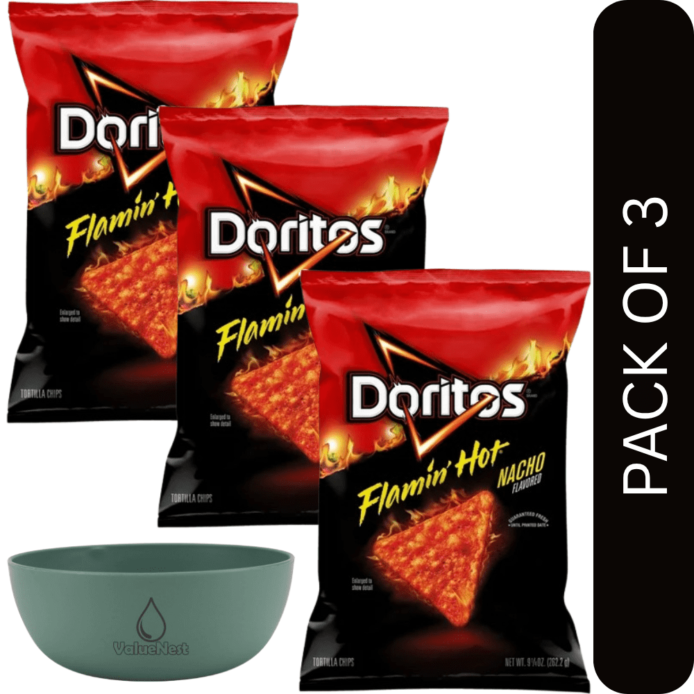 3 Pack Of Doritos Flamin' Hot Nacho Flavored Tortilla Chips, Spicy ...