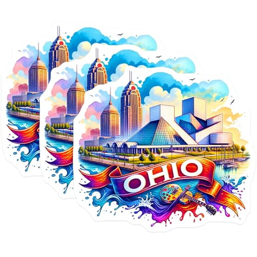 (3 Pack) Ohio Decals - Cleveland Skyline - Rock and Roll Hall of Fame ...