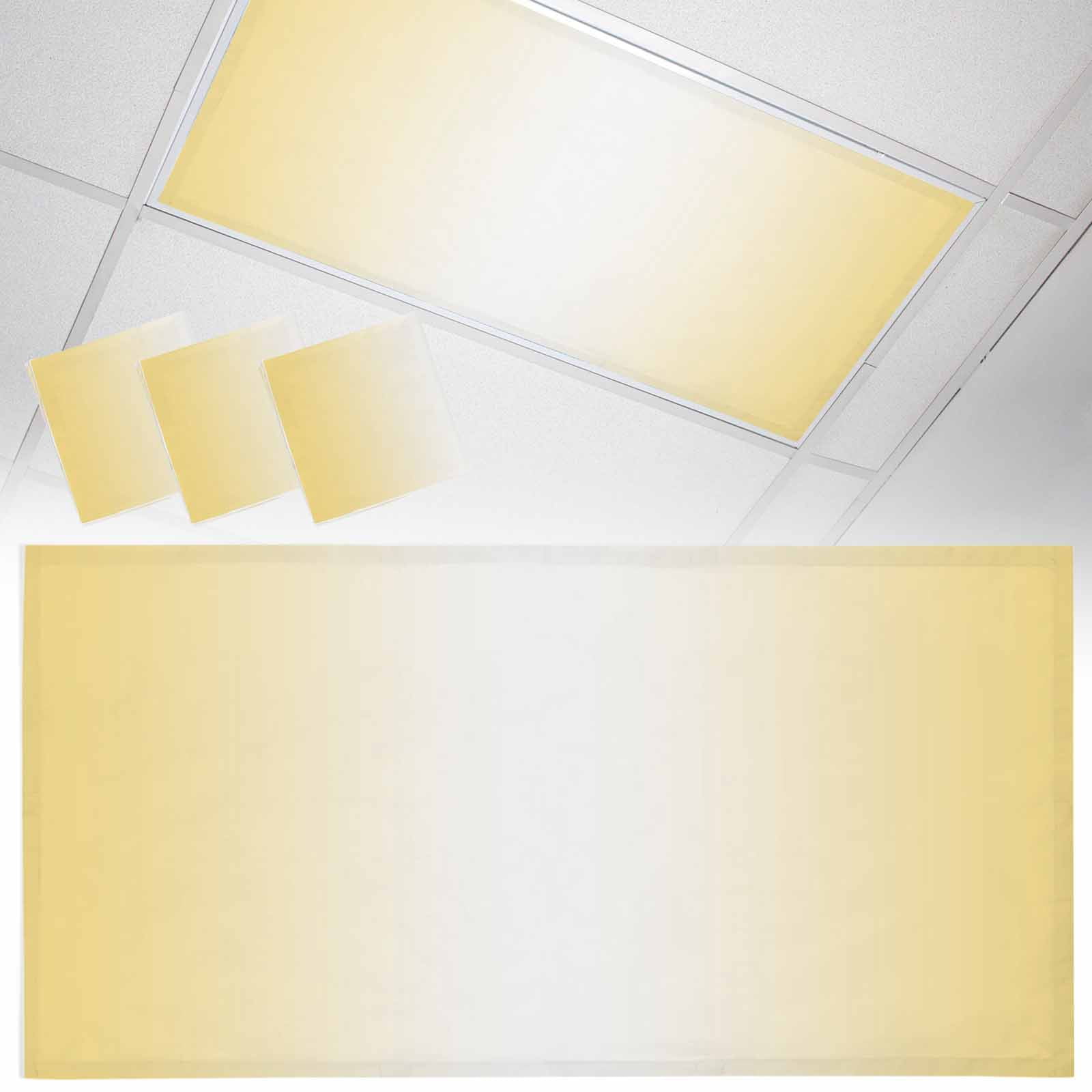 3 Pack Ombre Fluorescent Light Covers for Ceiling Lights Lemon Yellow ...