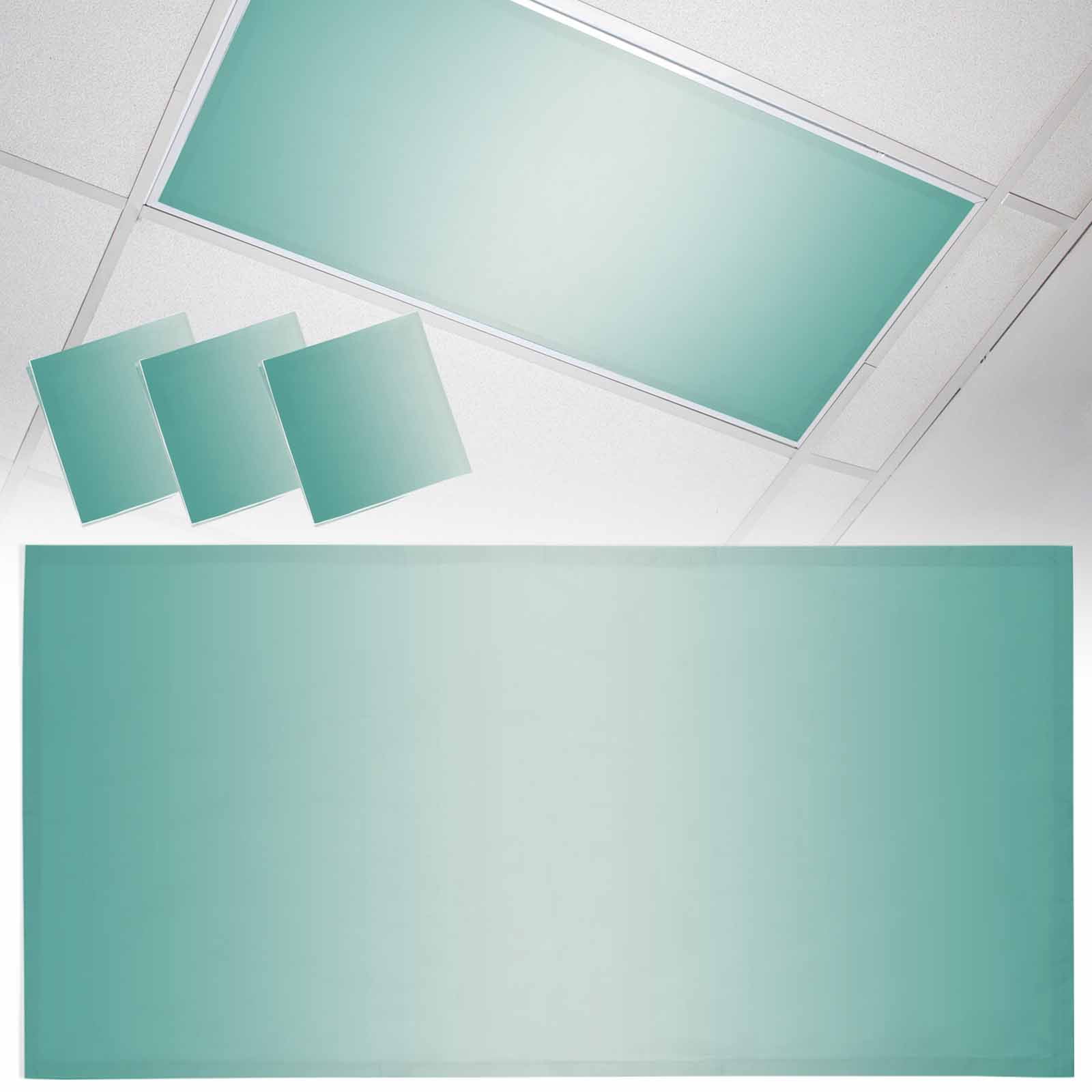 3 Pack Ombre Fluorescent Light Covers for Ceiling Lights Teal Green ...