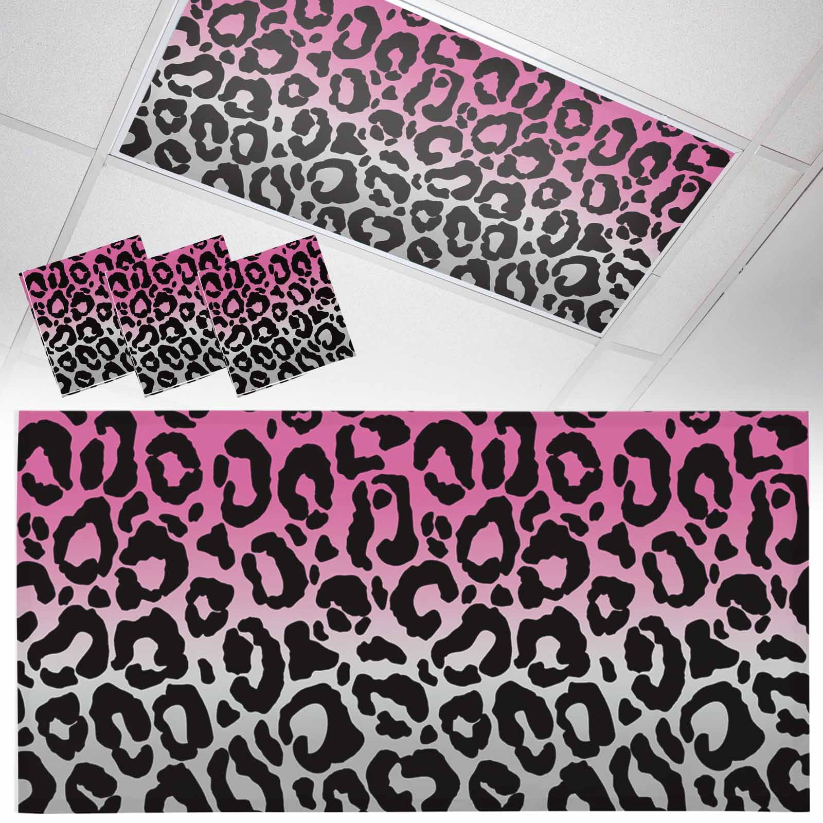 3 Pack Ombre Leopard Fluorescent Light Covers for Ceiling Lights Print ...