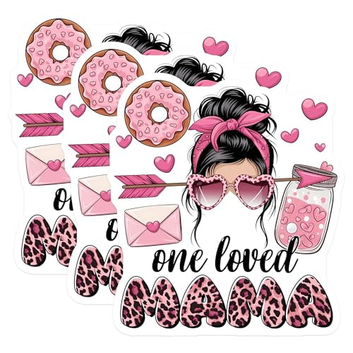 (3 Pack) One Loved Mama Decals - Leopard Print Mama - Trendy Mom Decals ...