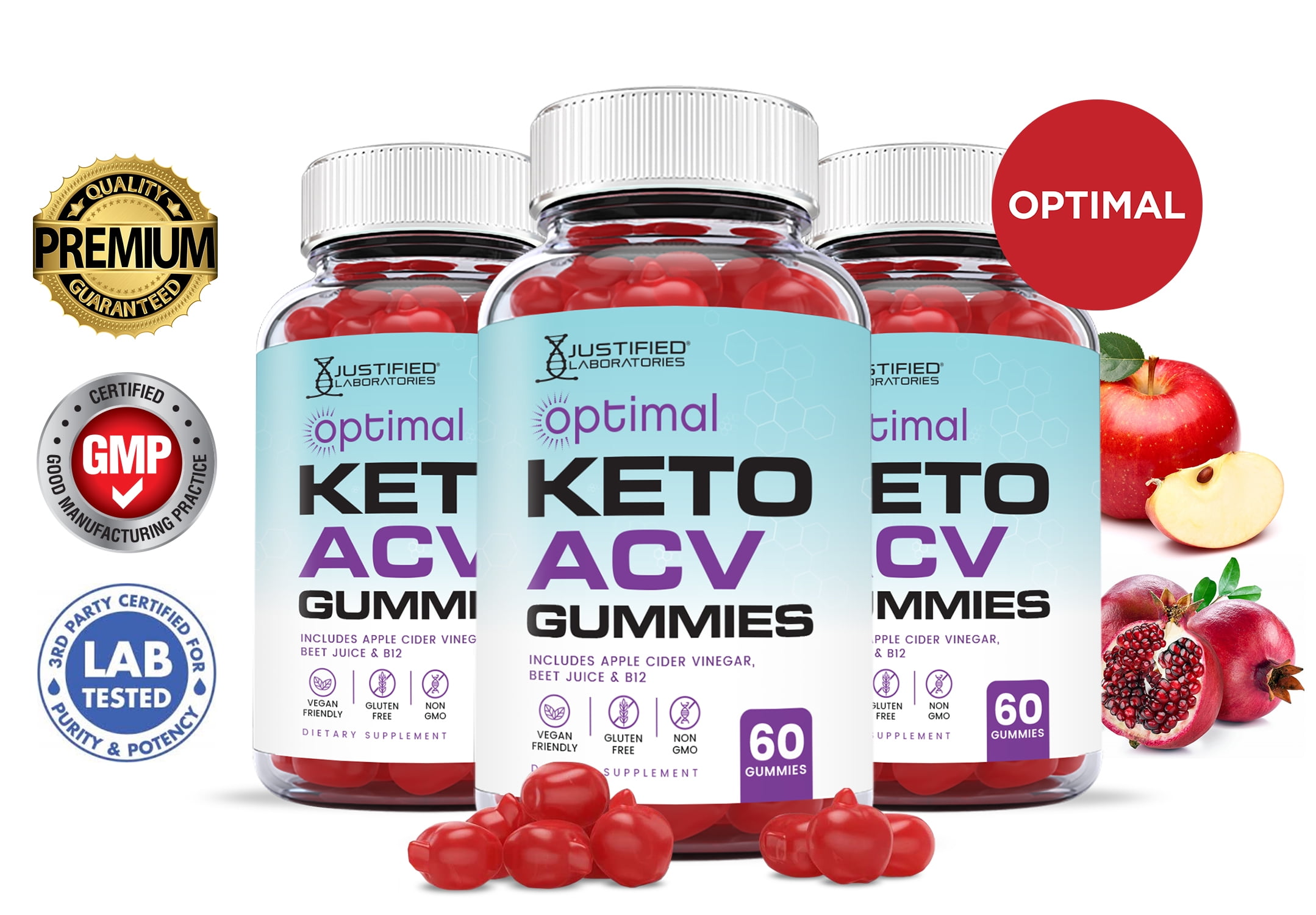 (3 Pack) Optimal Keto ACV Gummies 1000MG Dietary Supplement 180 Gummys ...