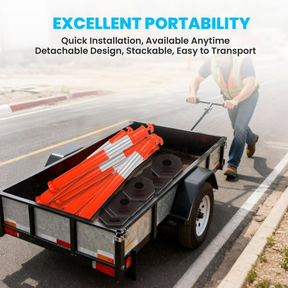 3 Pack Orange Delineator Post Cones with Reflective Collar, 45.7 ...