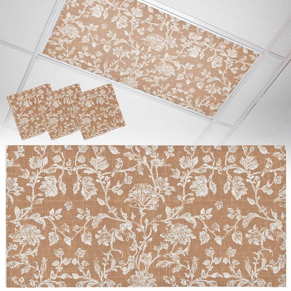 3 Pack Orange Floral Fluorescent Light Covers for Ceiling Lights ...