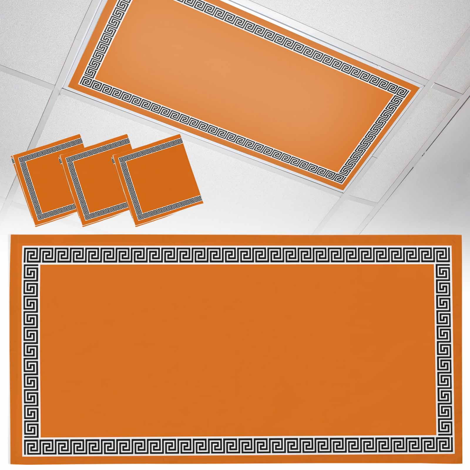 3 Pack Orange Fluorescent Light Covers for Ceiling Lights Greek Chinese ...