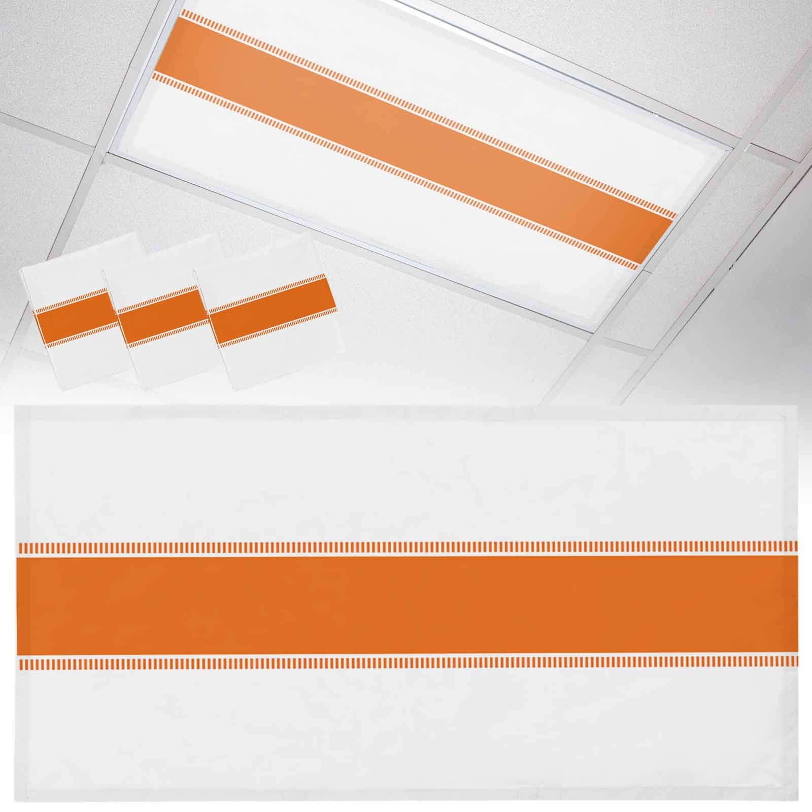 3 Pack Orange Fluorescent Light Covers for Ceiling Lights Stripes Solid ...