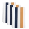 3 Pack Orange Navy Blue Striped Kitchen Towels Modern Abstract ...