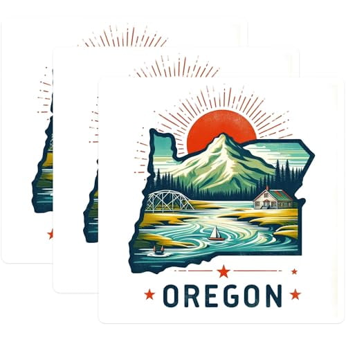 (3 Pack) Oregon State Decals - Mountain Landscape - Pacific Northwest ...