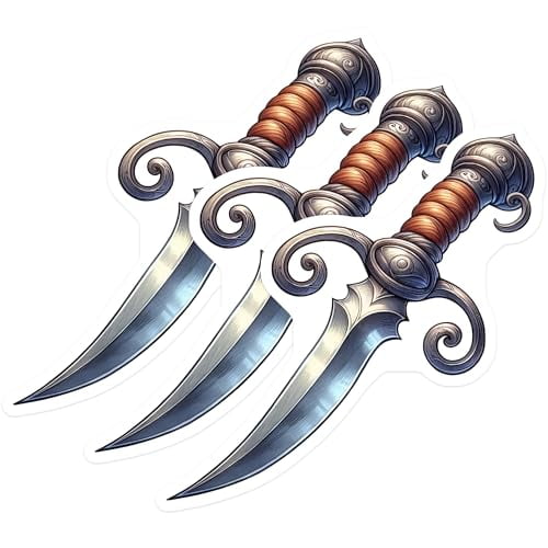 (3 Pack) Ornate Dagger Decals - Fantasy Sword - Weapon Decal for Laptop ...