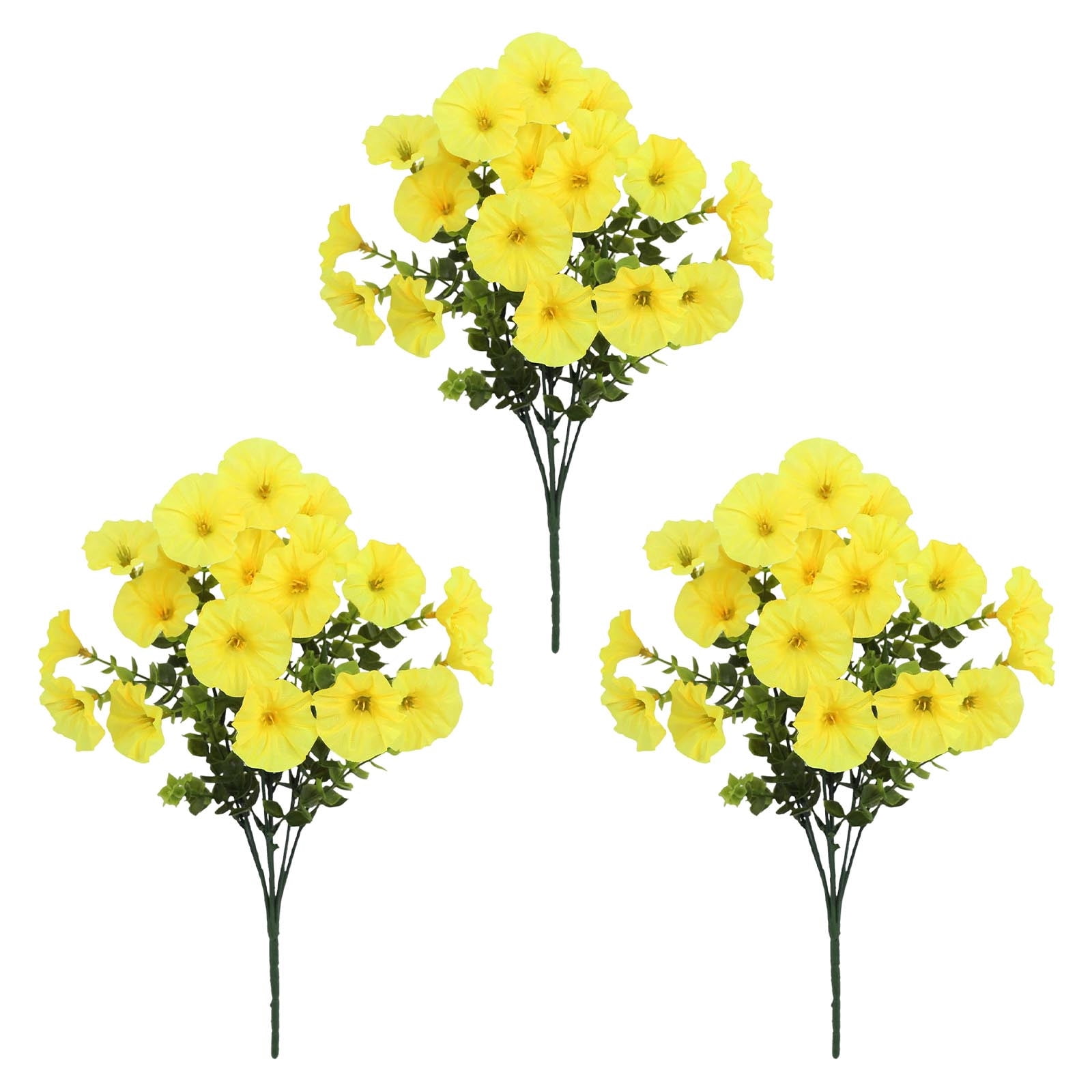 3-Pack Outdoor Artificial Morning Glory Flowers, Weather-Resistant ...