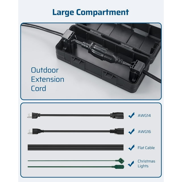 [3 Pack] Outdoor Extension Cord Cover, Weatherproof Connection Box With ...