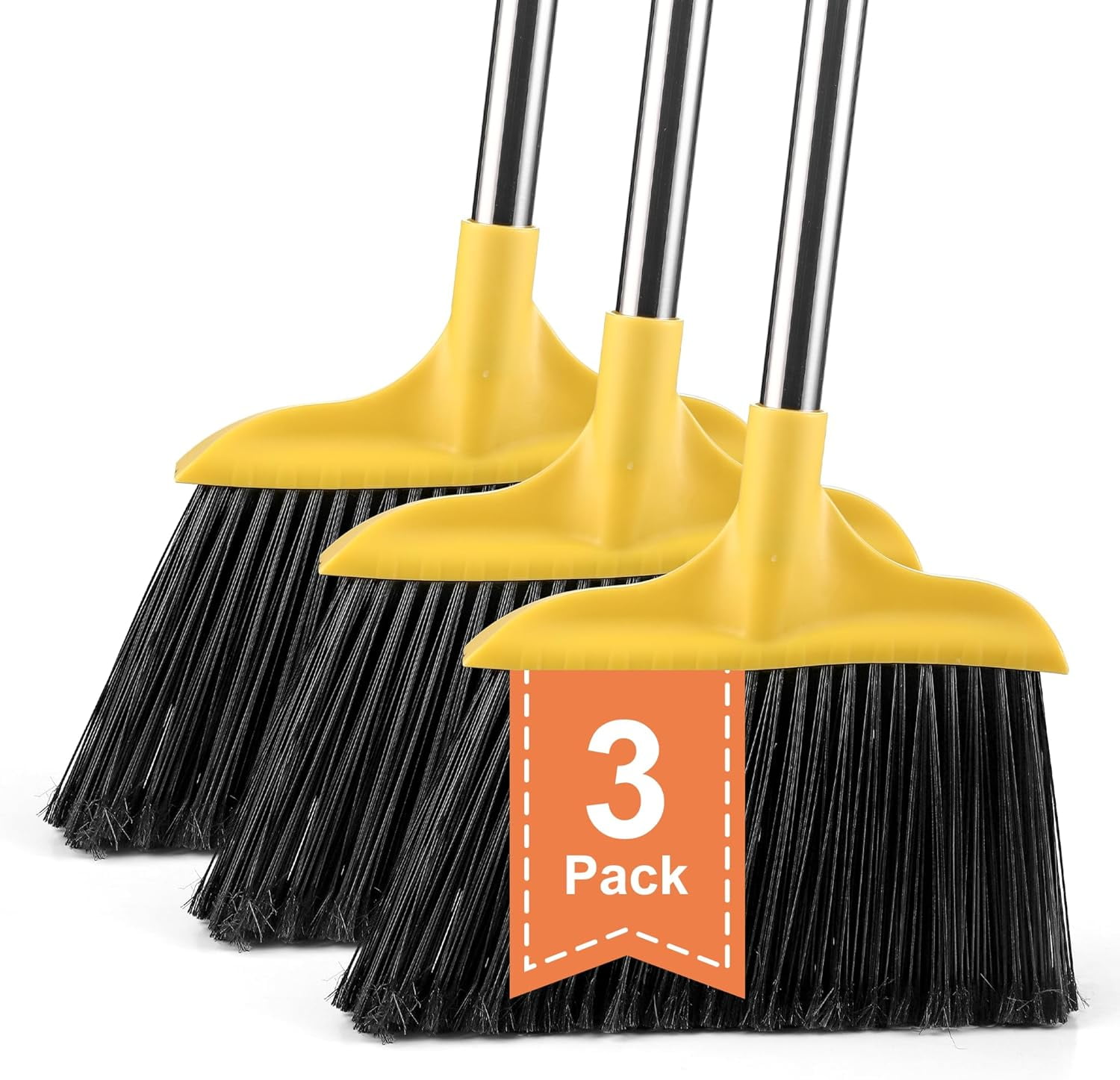 3 Pack Outdoor Heavy Duty Broom 59 Inch - Commercial Grade for Patio ...