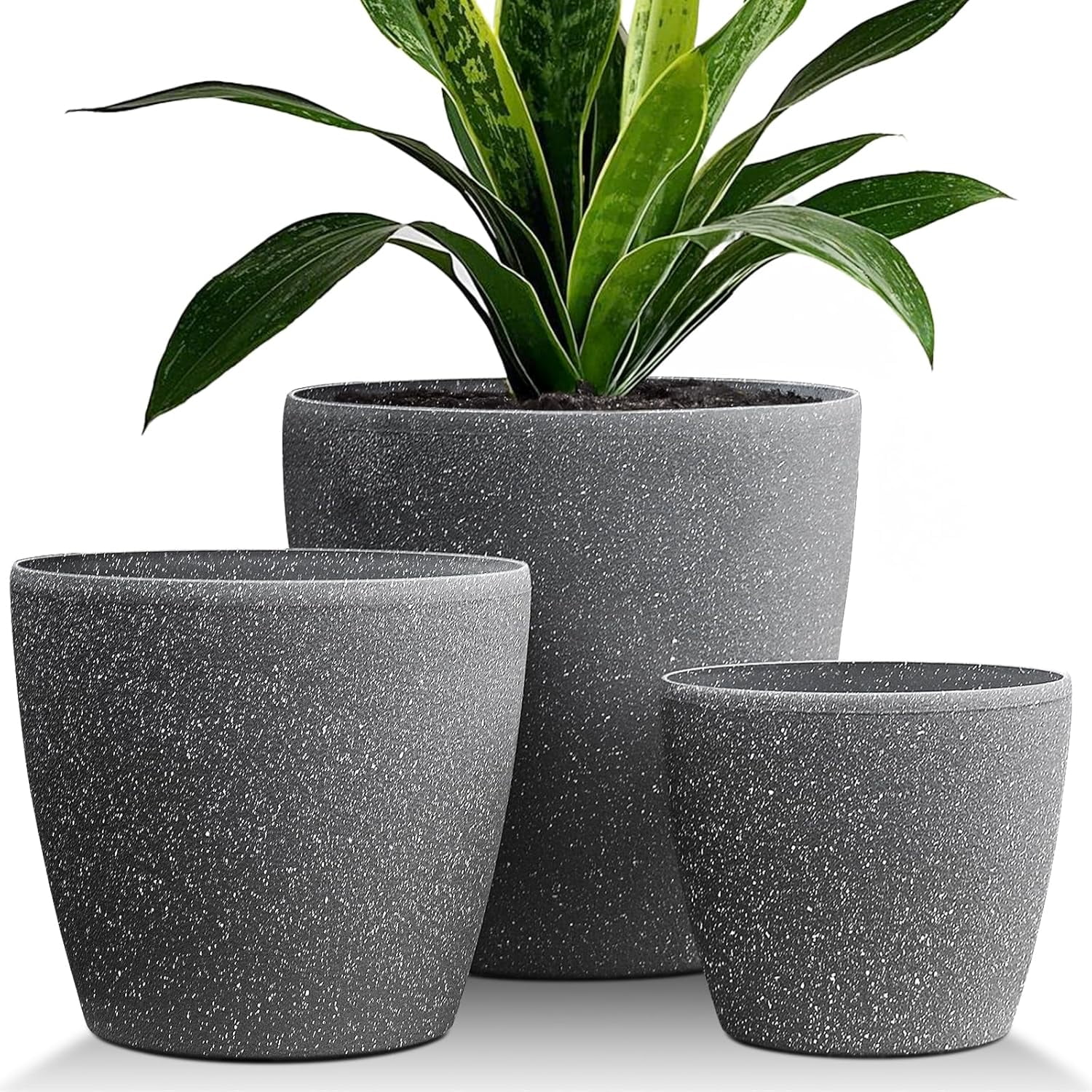 3 Pack Outdoor Planters, 14/11/8 Inch Large Planter for Outdoor Plants ...