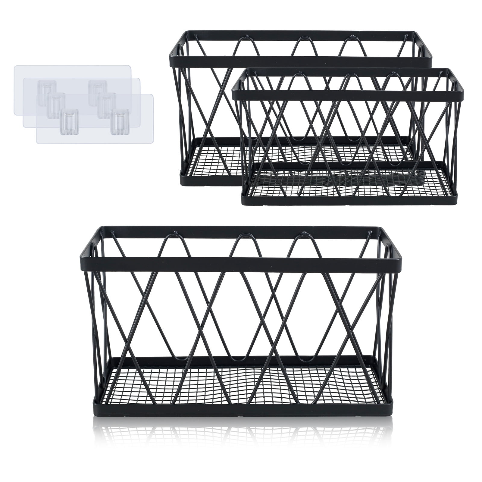 3 Pack Over Cabinet Storage Organizer Wall Mounted Adhesive Cabinet ...