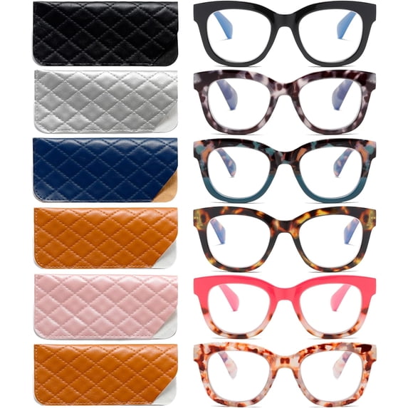 3 Pack Oversized Blue Light Blocking Reading Glasses for Women, Retro ...