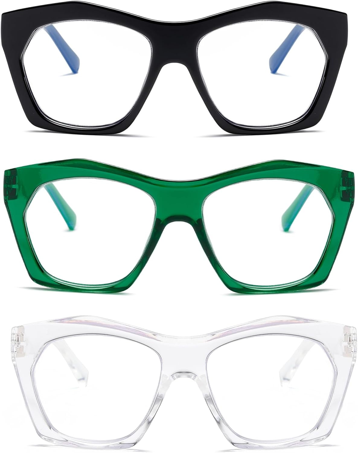 3 Pack Oversized Frame Design Women's Reading Glasses, Blue Light ...
