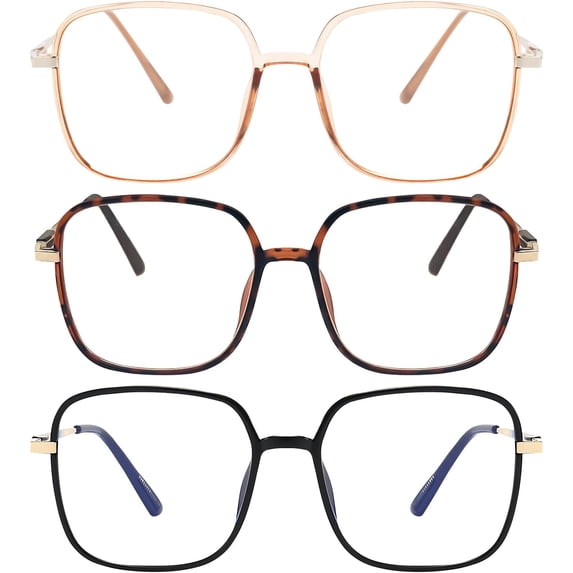3 Pack Oversized Reading Glasses for Women Men, Large Super Light Frame ...