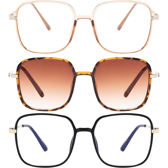 3 Pack Oversized Reading Glasses for Women Men, Large Super Light Frame ...