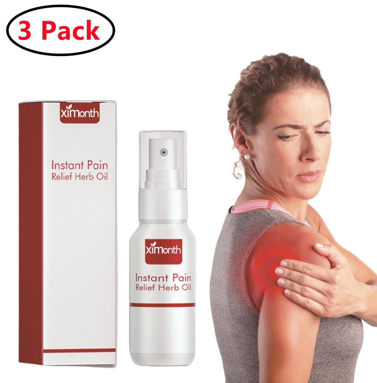 3 Pack Pain Spray All-Natural Menthol & Peppermint Oil Herbal Blend for ...