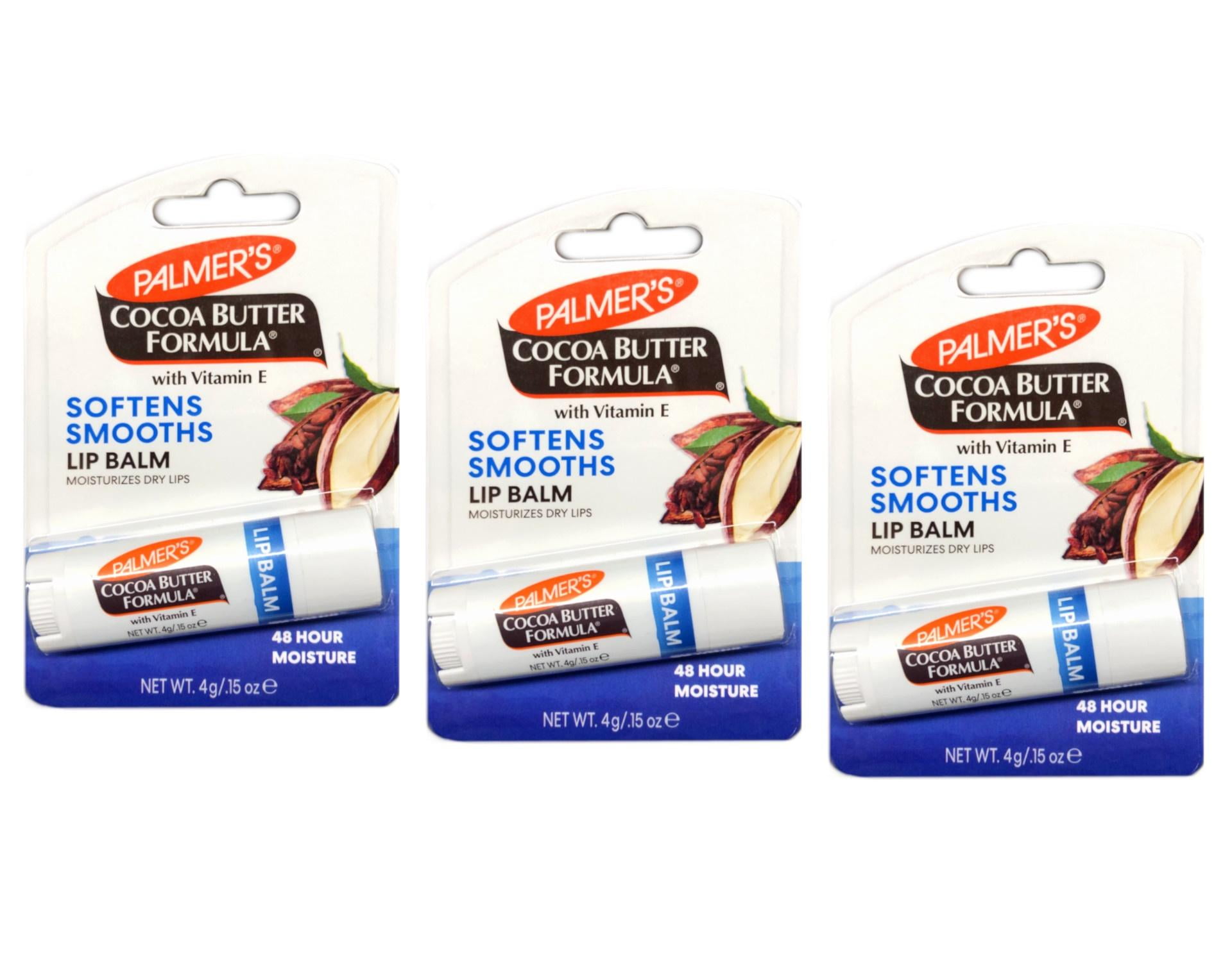 Palmers Cocoa Butter Formula Lip Balm, 3 Pack, Moisturizing Chapstick ...