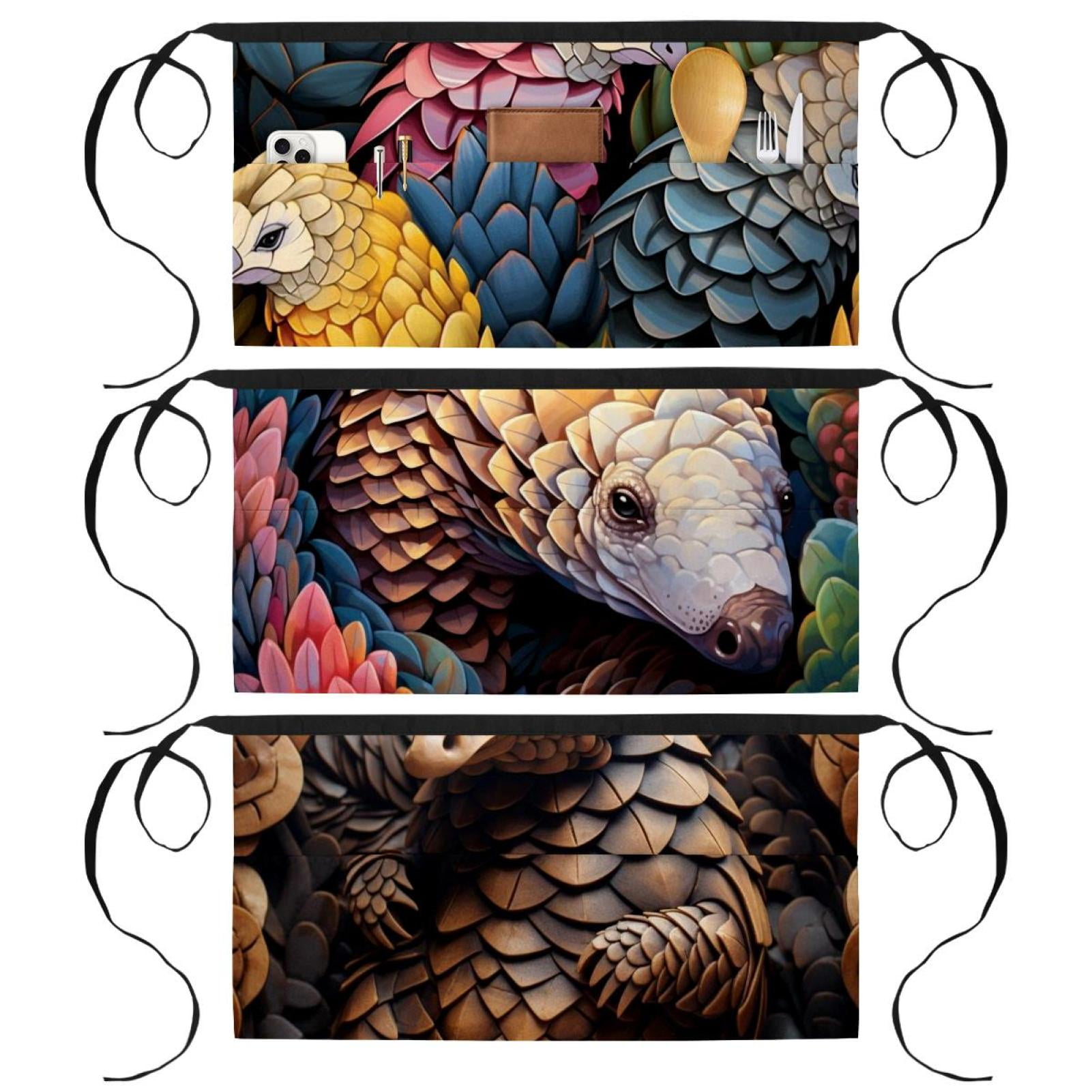 3 Pack Pangolin Server Aprons with 3 Pockets - Unisex Short/Half Waiter ...