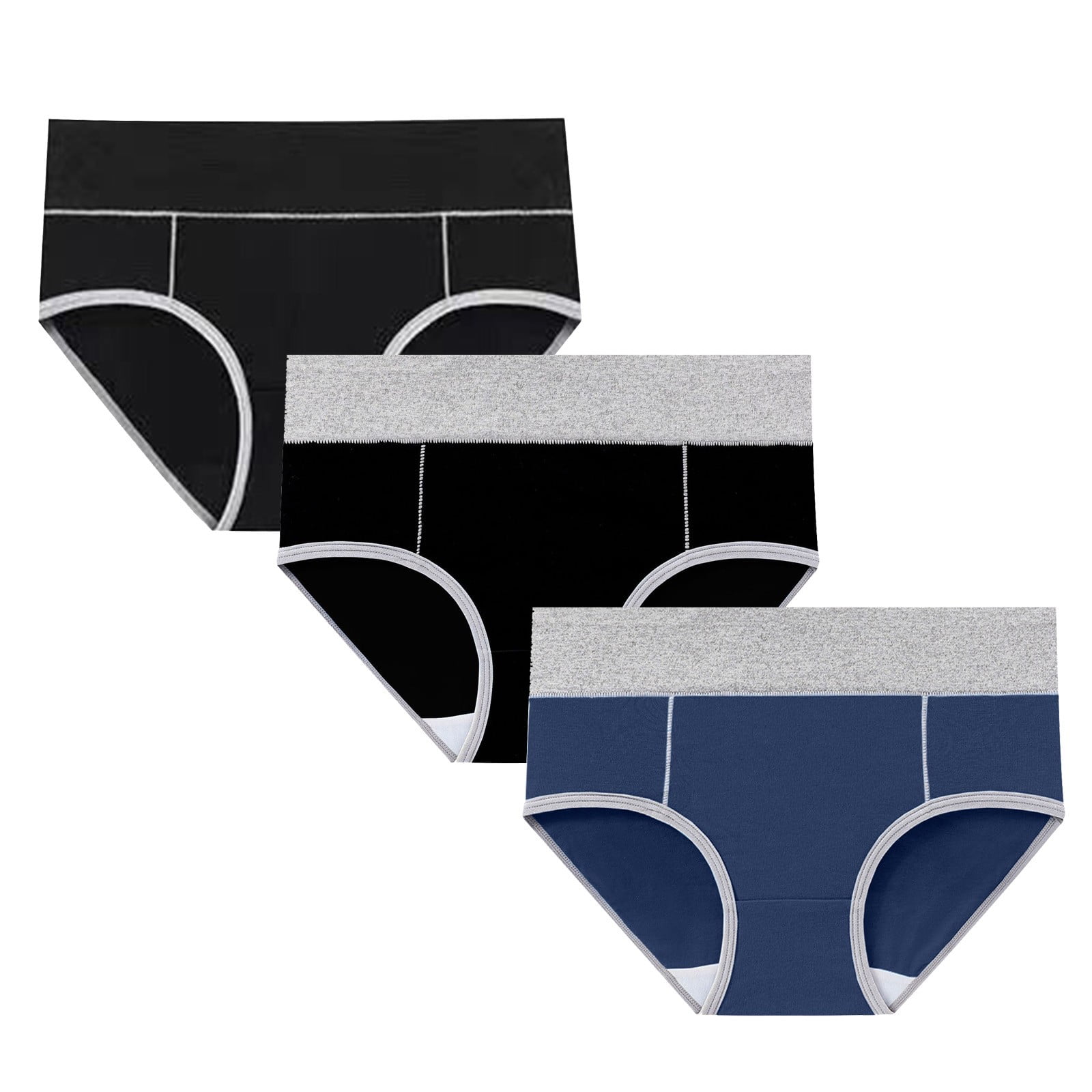 3 Pack Panties for Women Bikini High Waisted No Show Panties Underpants ...