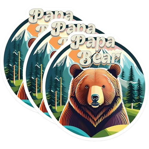 (3 Pack) Papa Bear Decals - Father Figure - Wildlife Animal Graphic - 3 ...