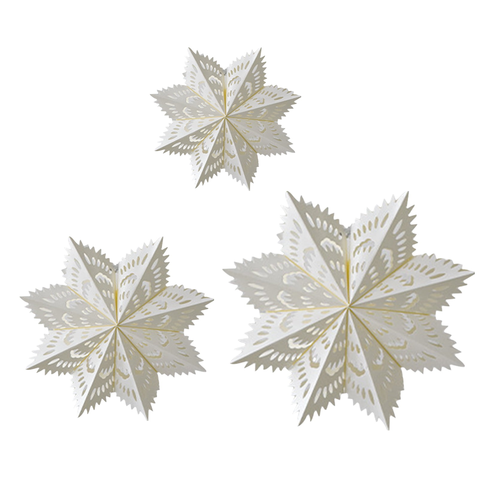 3-Pack Paper Snowflake Star Ornaments, Cute Openwork Christmas Design ...