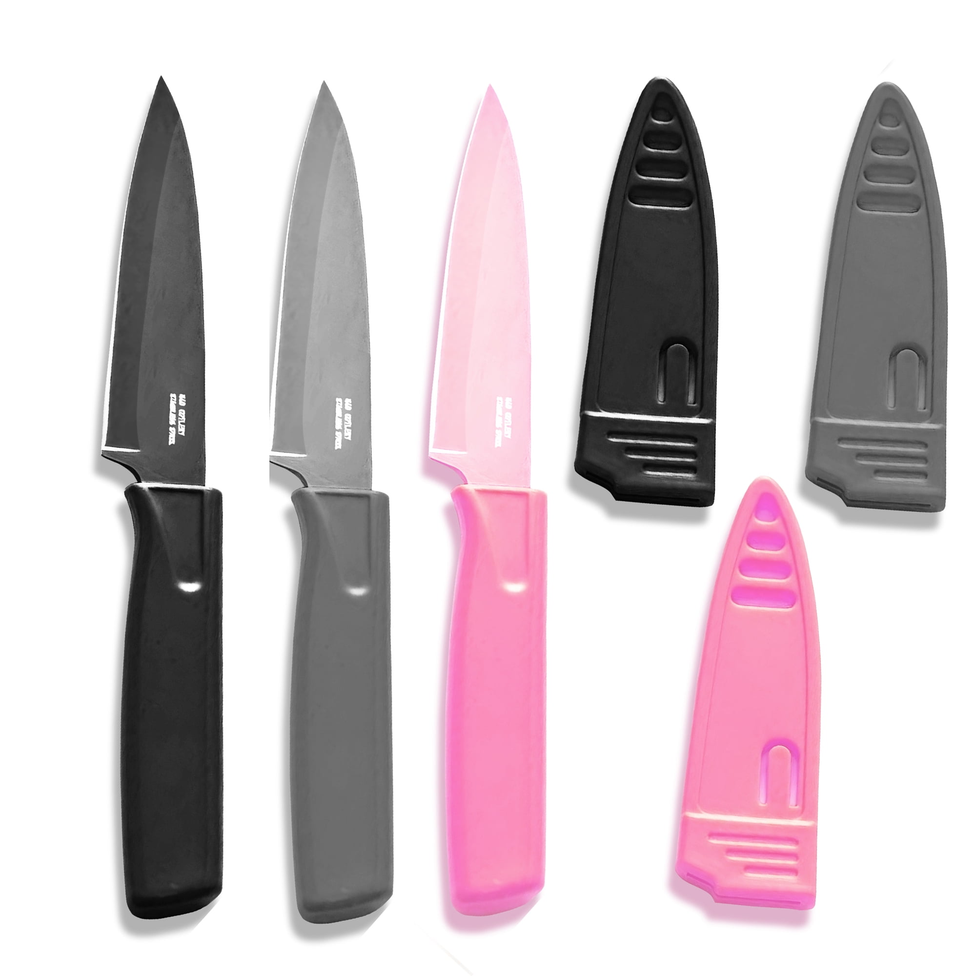 3 Pack Paring Knife with Safety Sheath, Fruit Knife with 4 inch ...