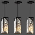 3-Pack Pendant Lights for Kitchen Island, Black Mini Crystal Chandelier ...