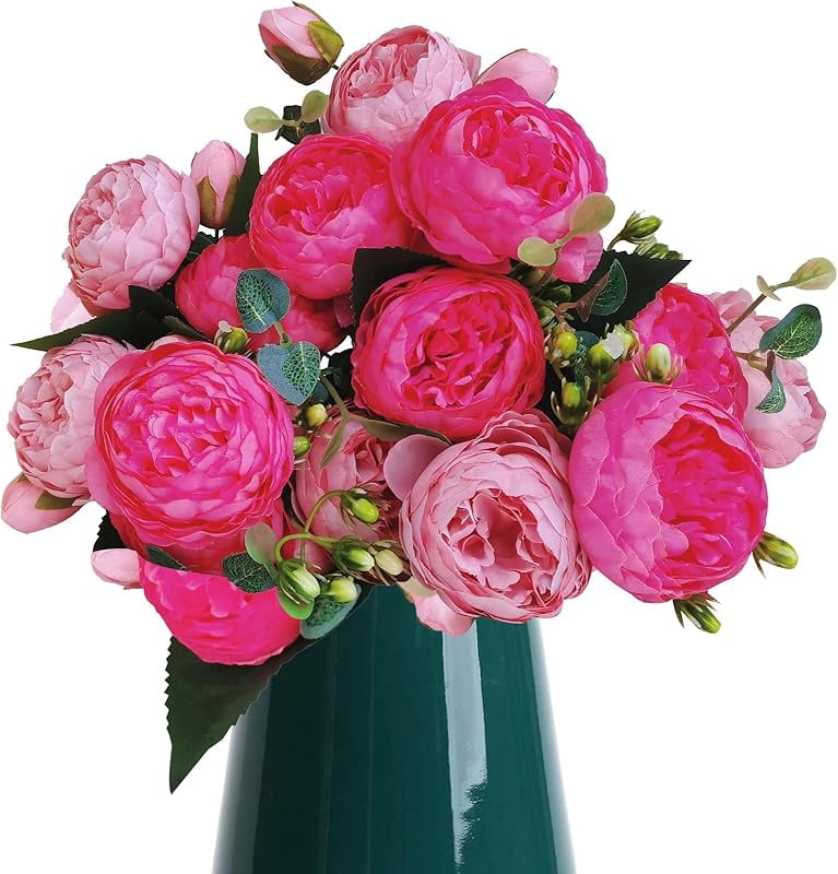 3 Pack Peonies Artificial Flowers Silk Peony Arrangement Bouquet for ...