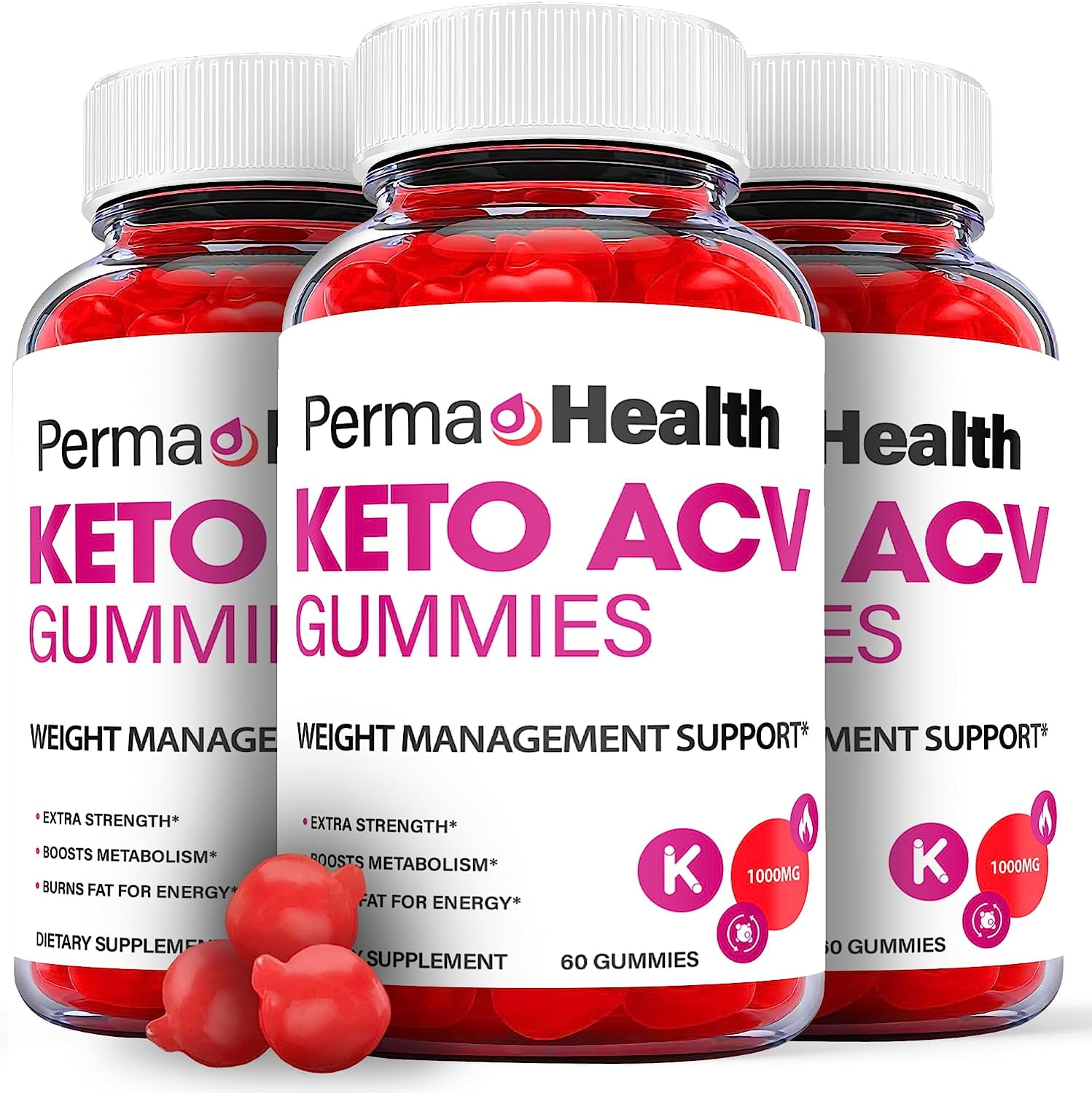 (3 Pack) Perma Health Keto ACV Gummies - Supplement for Weight Loss ...