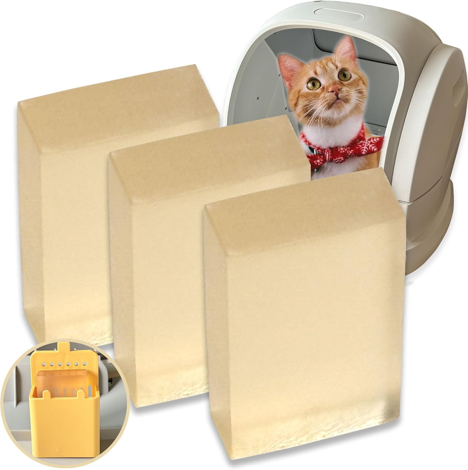 3 Pack Pet Odor Control Deodorant Gel for MeoWant Automatic Cat Litter ...